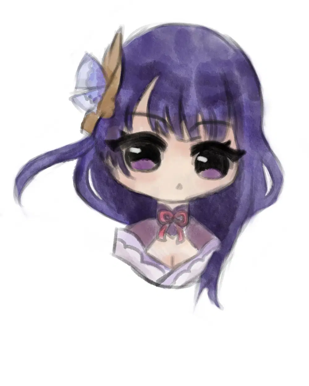 how to draw chibi raiden