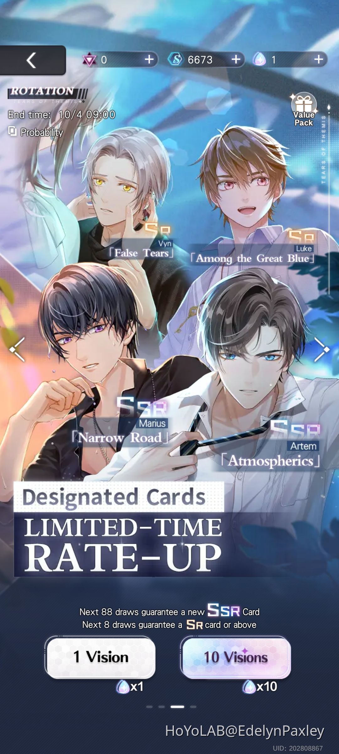 Update Vision and S-Chips Tears of Themis | HoYoLAB