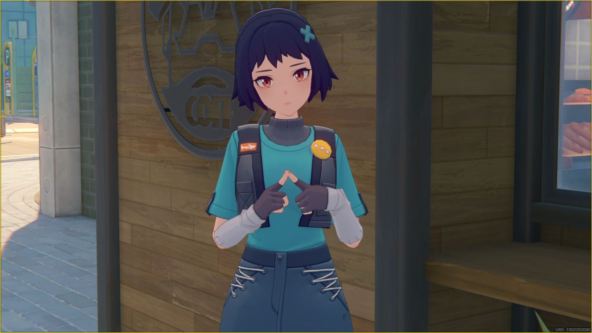 cute female NPCs who are doing "the Heddy" or the fingertip touching ...