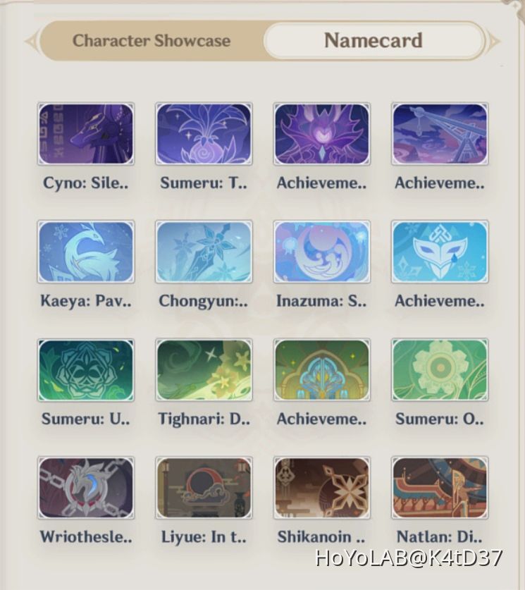 show me your namecard collection 🤩 Genshin Impact | HoYoLAB