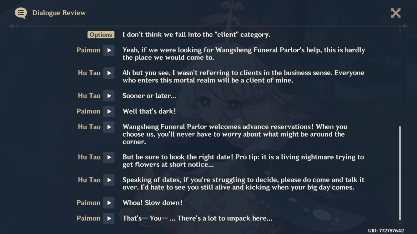 Hu tao dialogue Genshin Impact | HoYoLAB