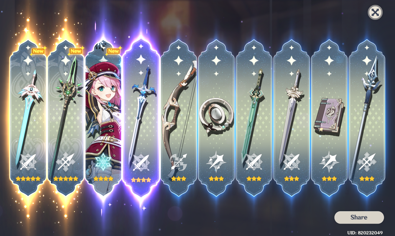 Finally!!! The five star weapons. Genshin Impact | HoYoLAB