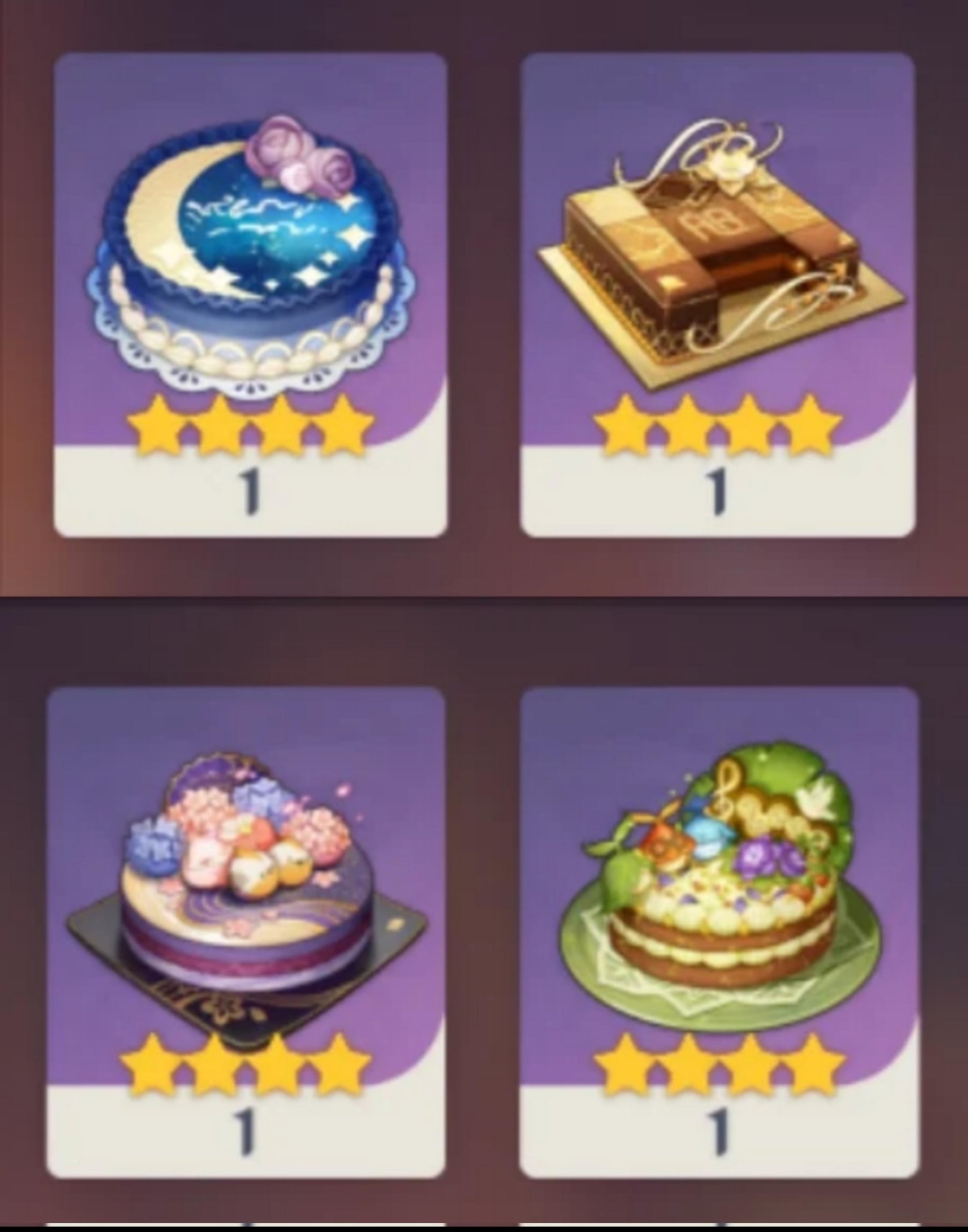 All birthday cakes Genshin Impact | HoYoLAB