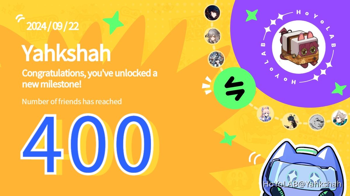 Reached 400 milestone | HoYoLAB
