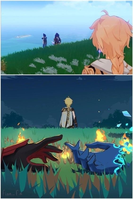 Aether... couldn't you wait a little while longer? 😂 Genshin Impact ...