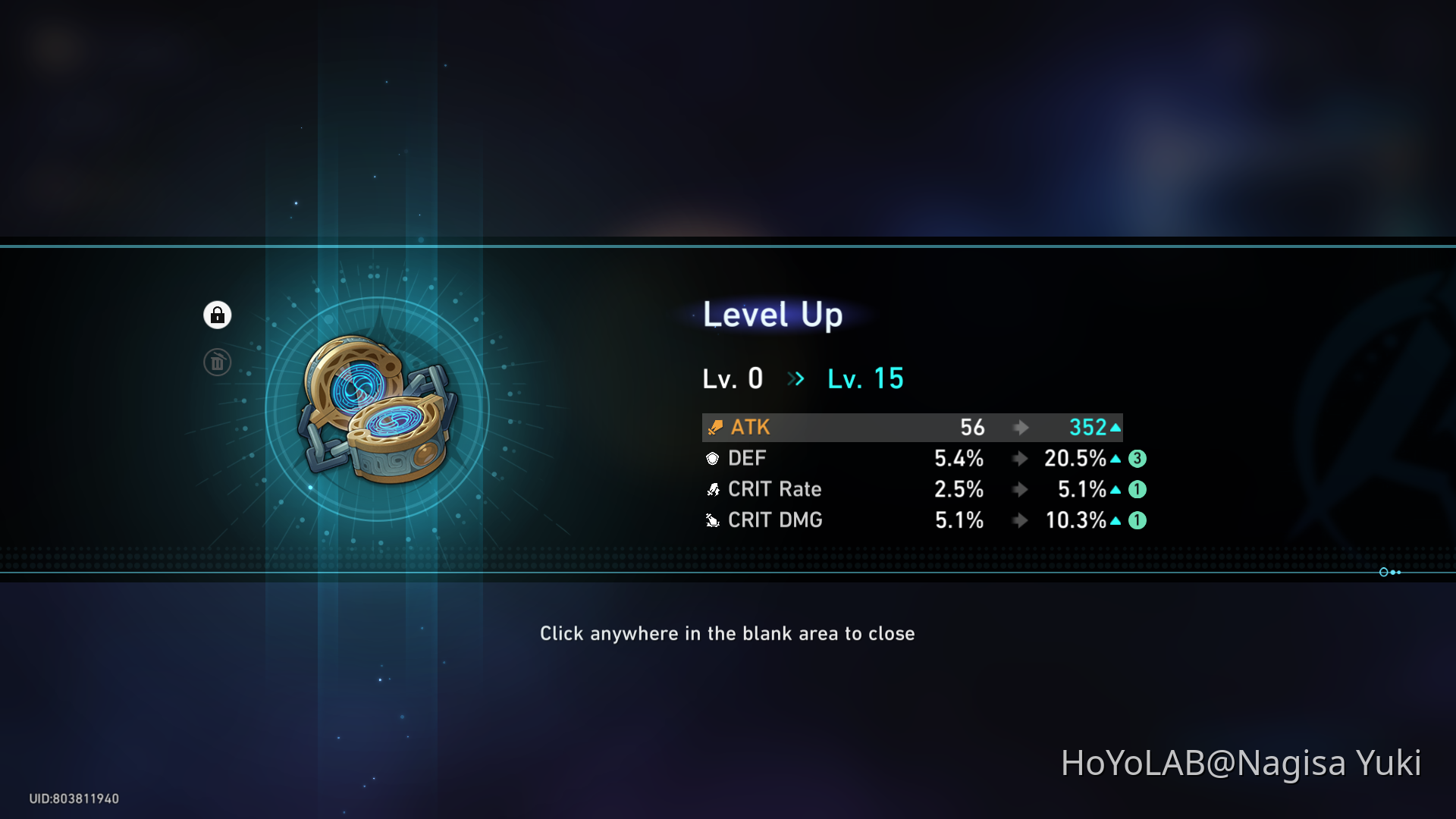 is everyone want this relic with 3 times def% and both crit stats ...