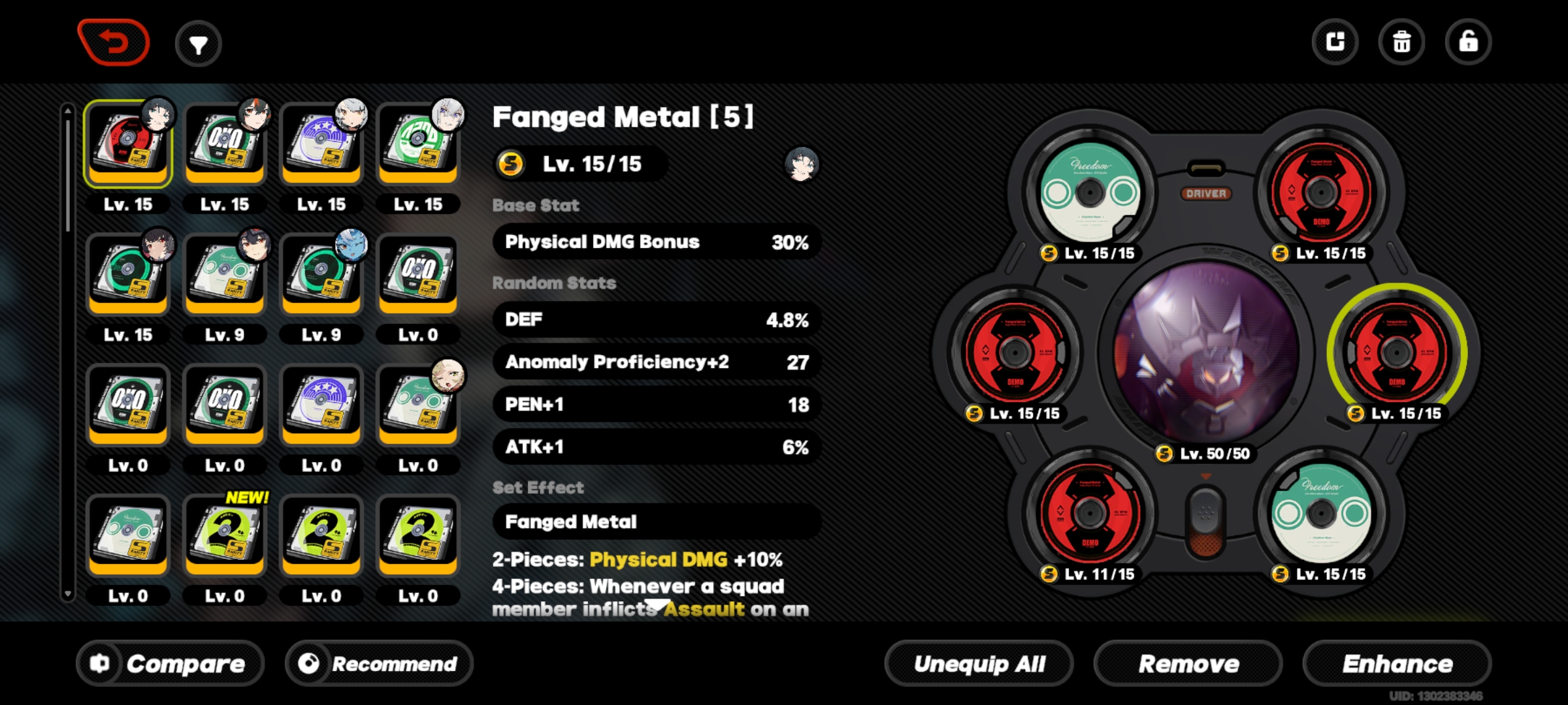 what is best Physical Damage or Atk? in disc 5 for Jane Doe. Thank you ...