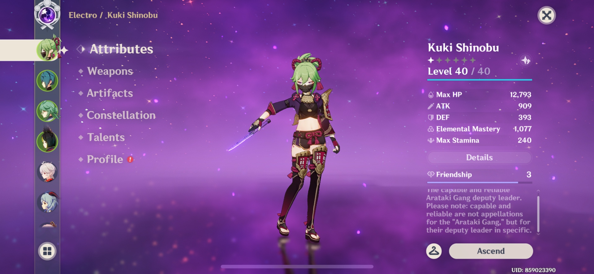 My kuki build C4 level-40 (897EM). She is on gilded dreams set and ...