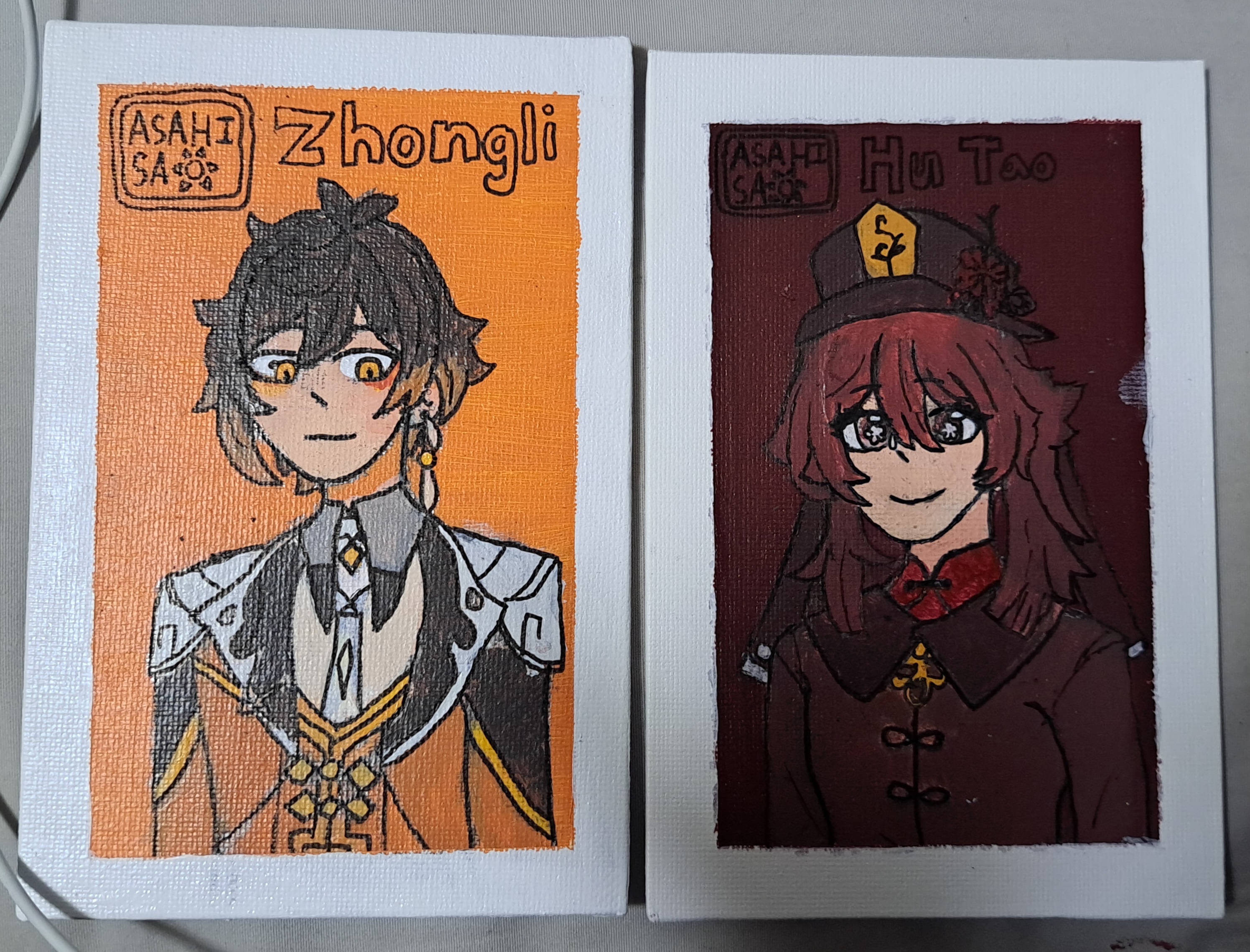 Finished Painting Zhongli And Hu Tao :D Genshin Impact | HoYoLAB