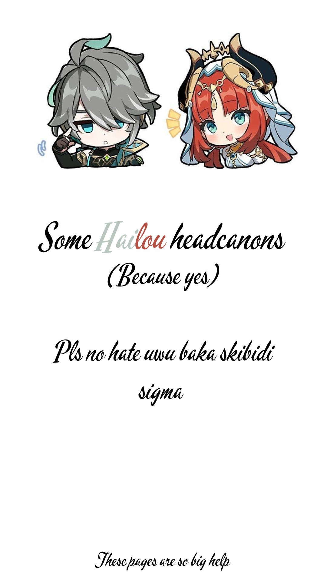 Hailou headcanons🌱🪷 Genshin Impact | HoYoLAB