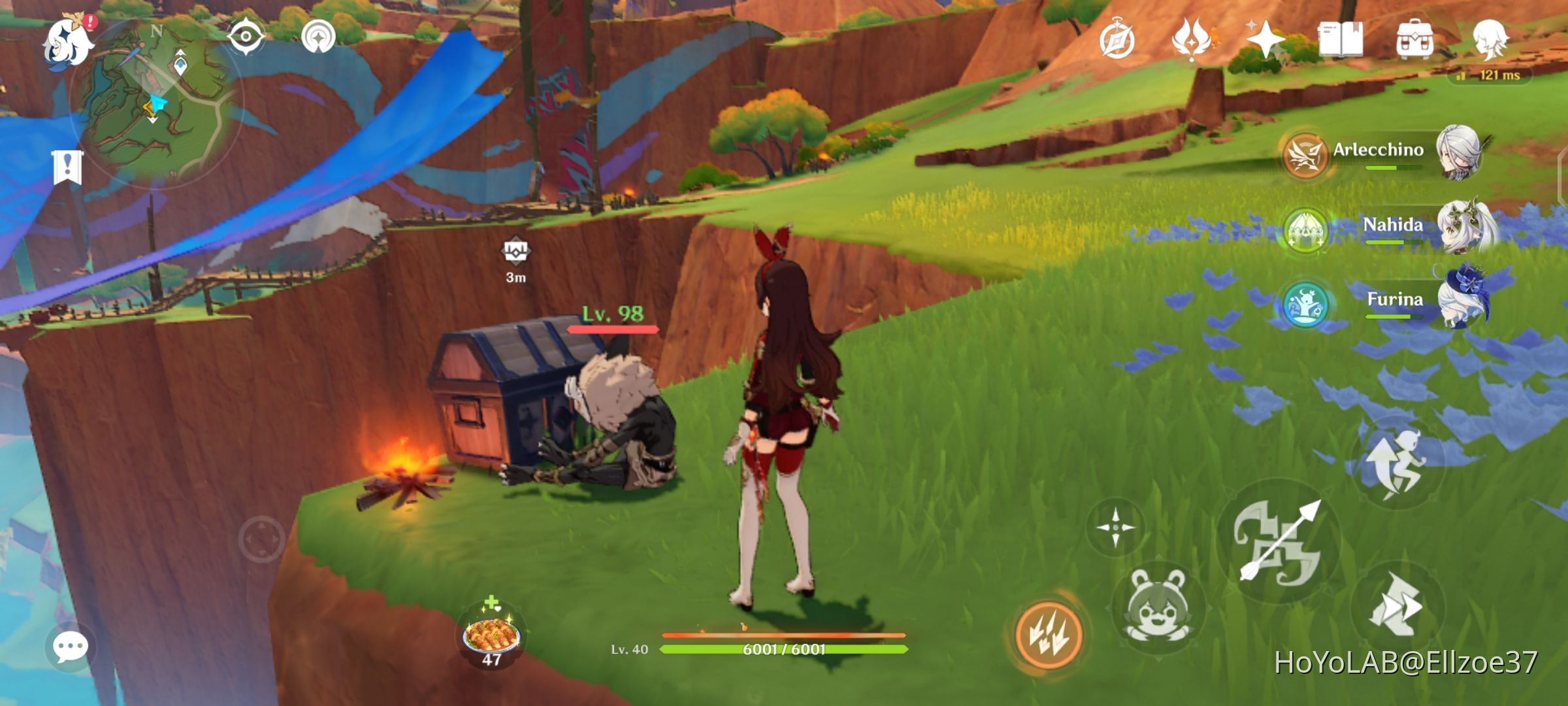 Hidden Exquisite Chest 🤫 🔥 Use pyro to secretly light the bonfire in front of the Hilichurl ...