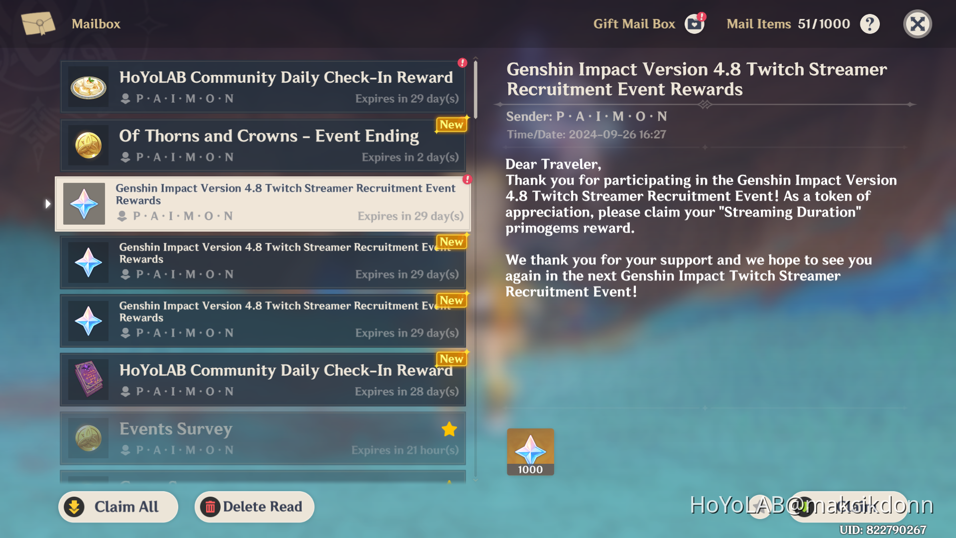 Yay ! Genshin streamer rewards x Twitch | makcikdon | Genshin Impact ...