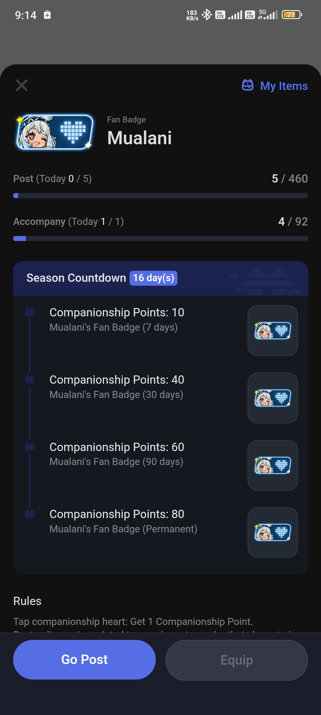 Mualani fan badge day Genshin Impact | HoYoLAB