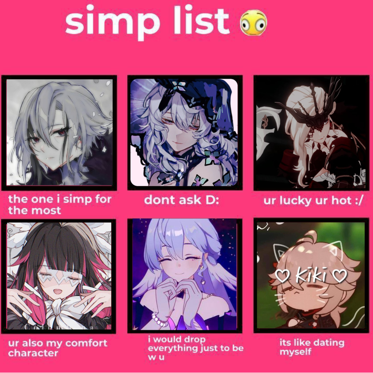 Simp list Genshin Impact | HoYoLAB