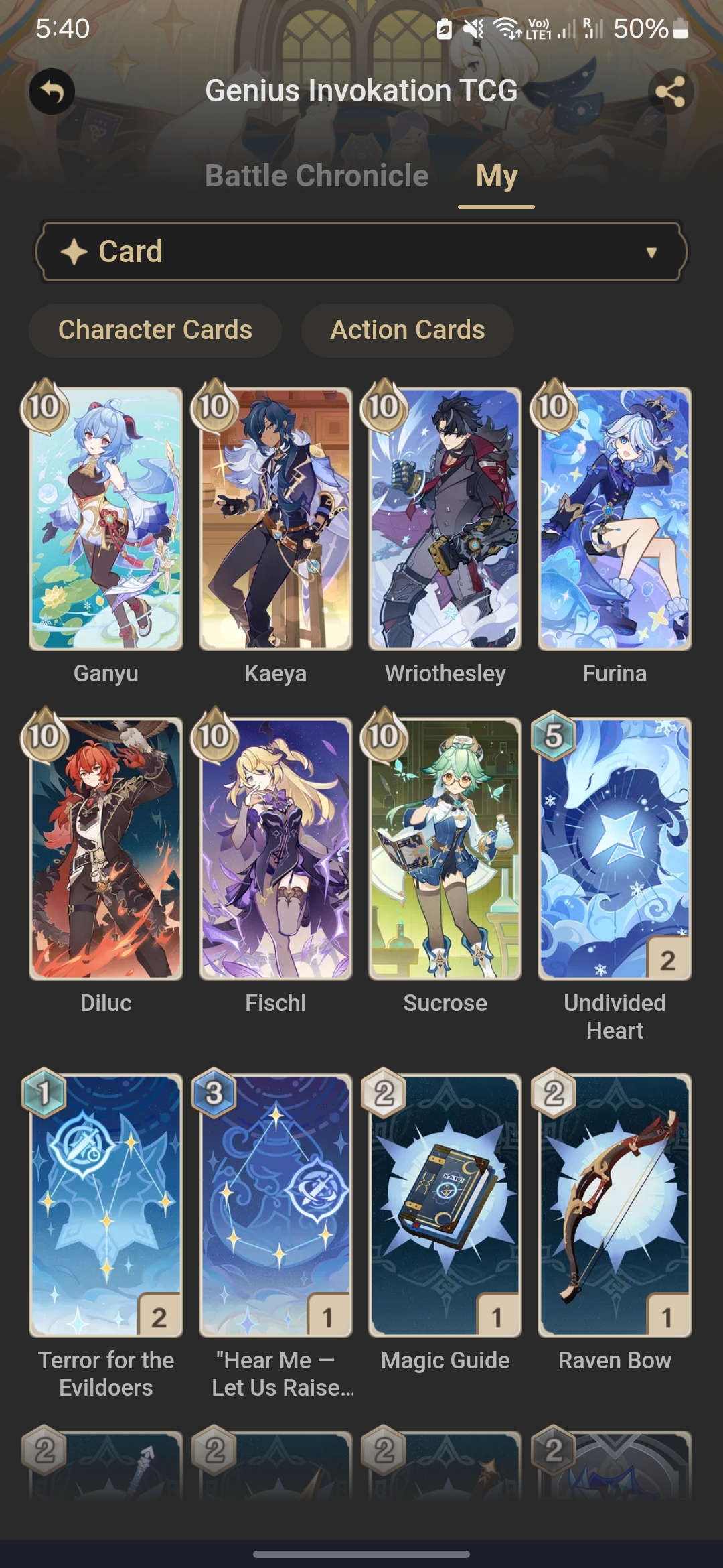 which character's card do u have Genshin Impact | HoYoLAB