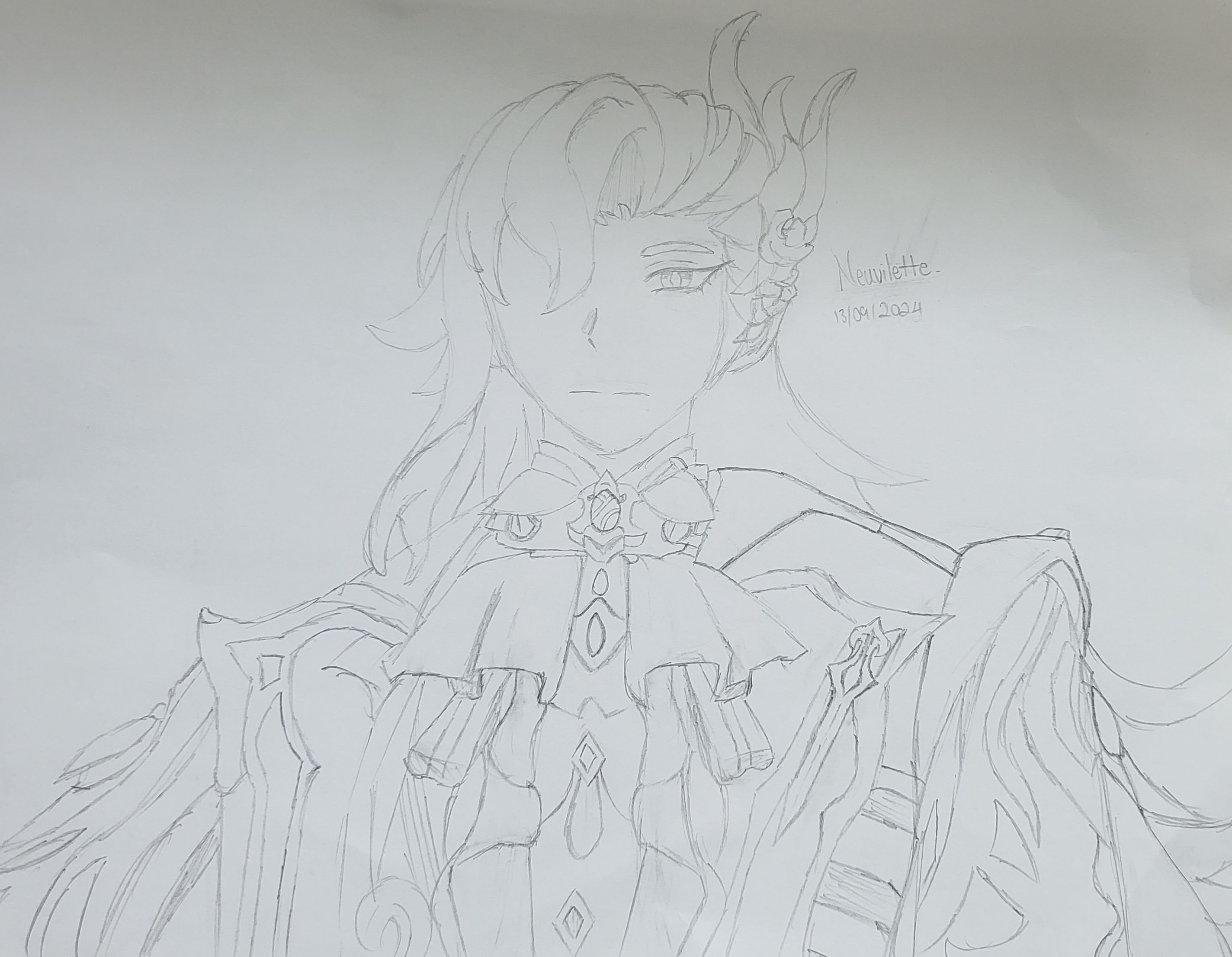 Fun drawing!! (ignore how i spelt Neuvillette's name wrong) Genshin ...