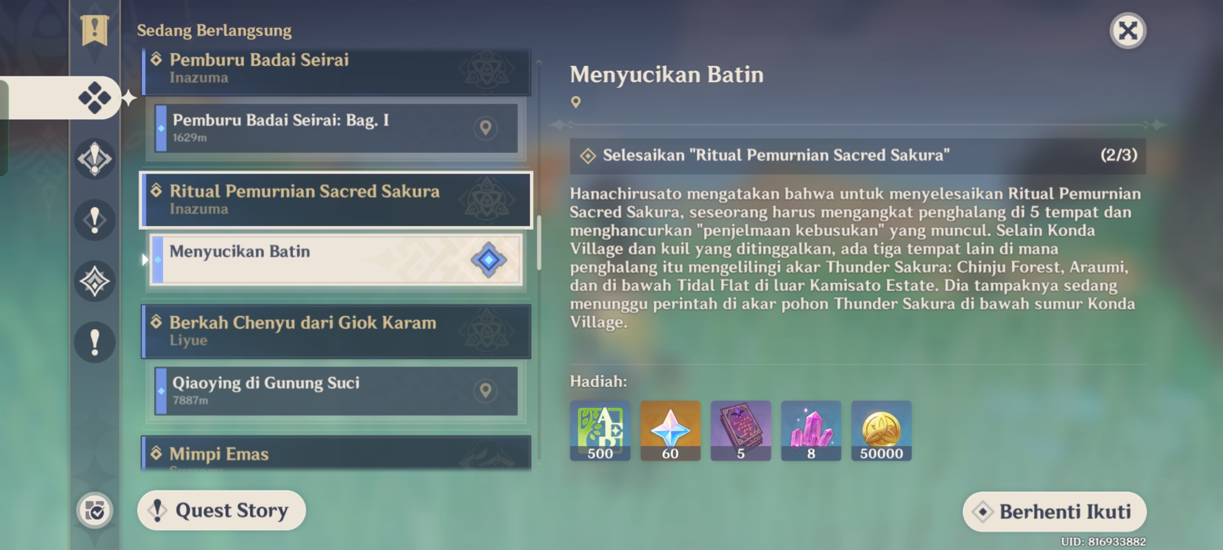 Inazuma quest Secrred sakura Genshin Impact | HoYoLAB
