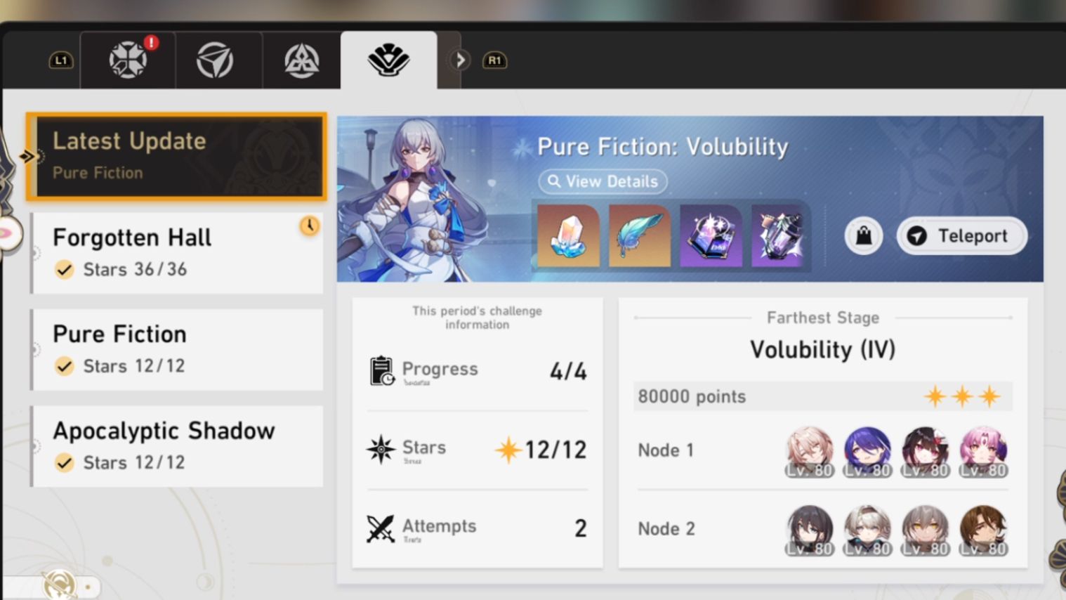 Pure Fiction - Volubility III & IV Full Star (Team setup & Video inside ...
