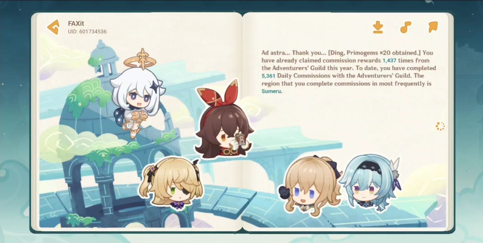 Some of My Starlight Reverie Stats — Genshin Impact | HoYoLAB