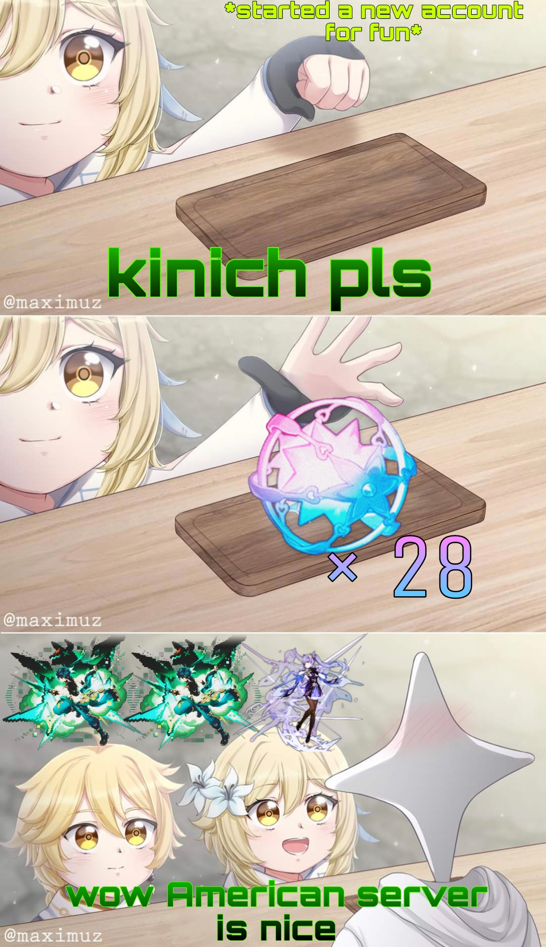 Kinich pull luck on my new account Genshin Impact | HoYoLAB