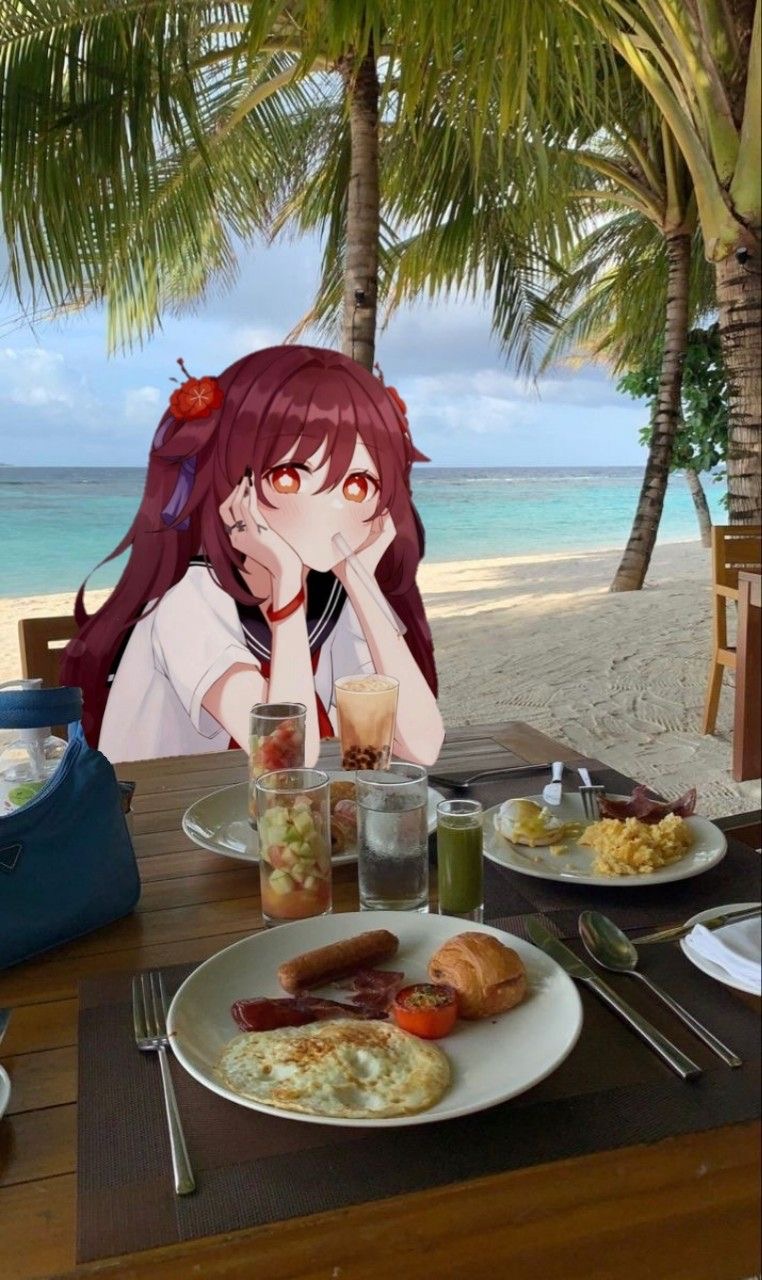 Eating with Hu Tao on the beach Genshin Impact | HoYoLAB
