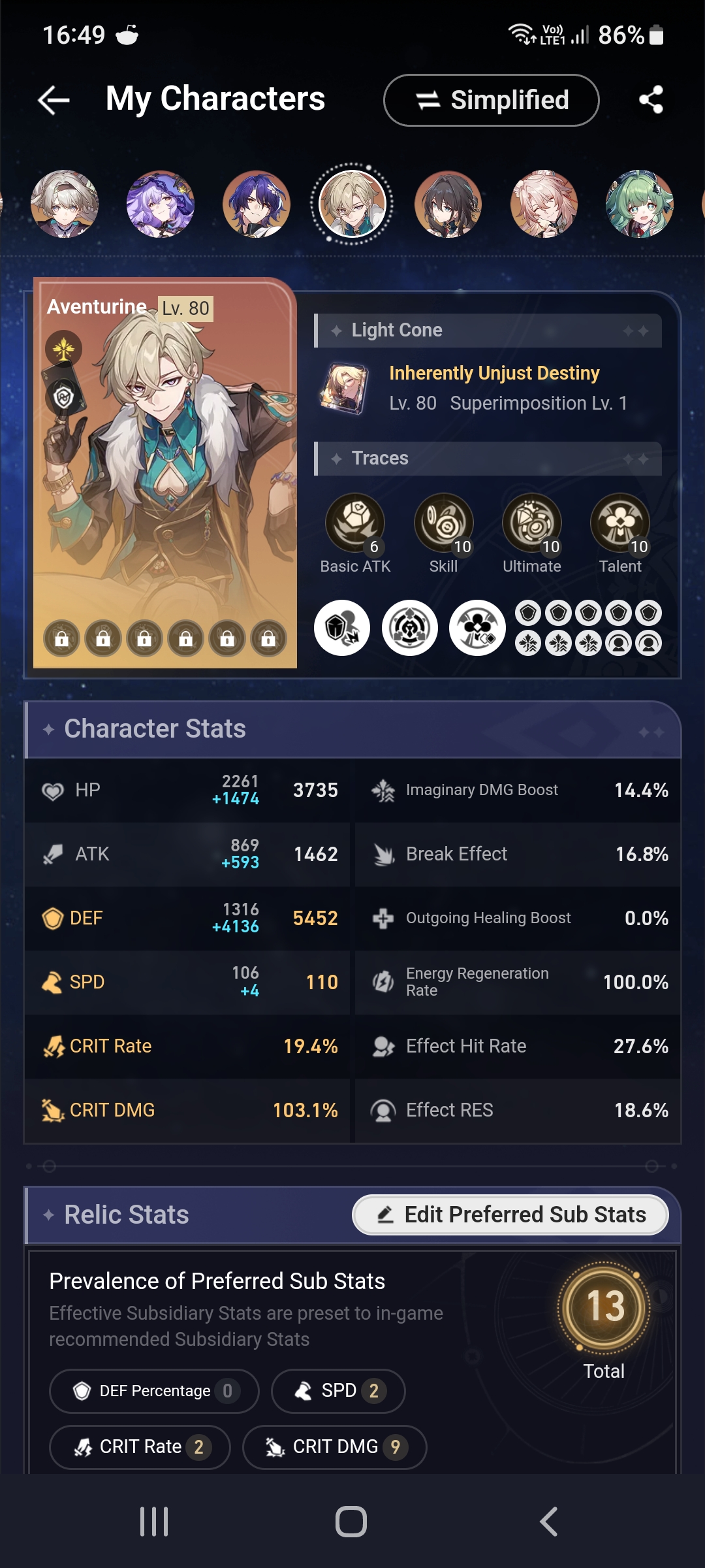 Current Aven build Honkai: Star Rail | HoYoLAB