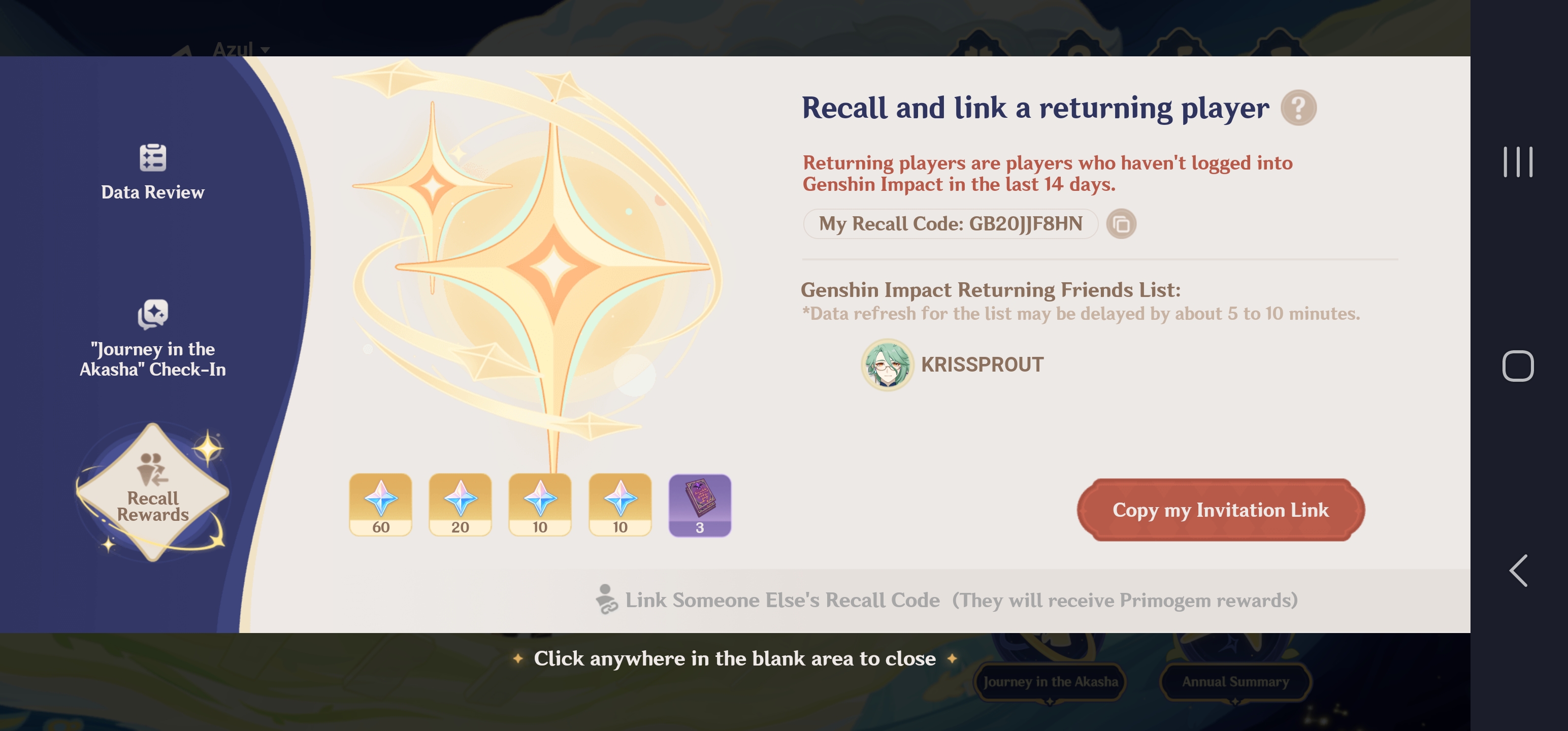 Starlight Reverie Recall code Genshin Impact | HoYoLAB