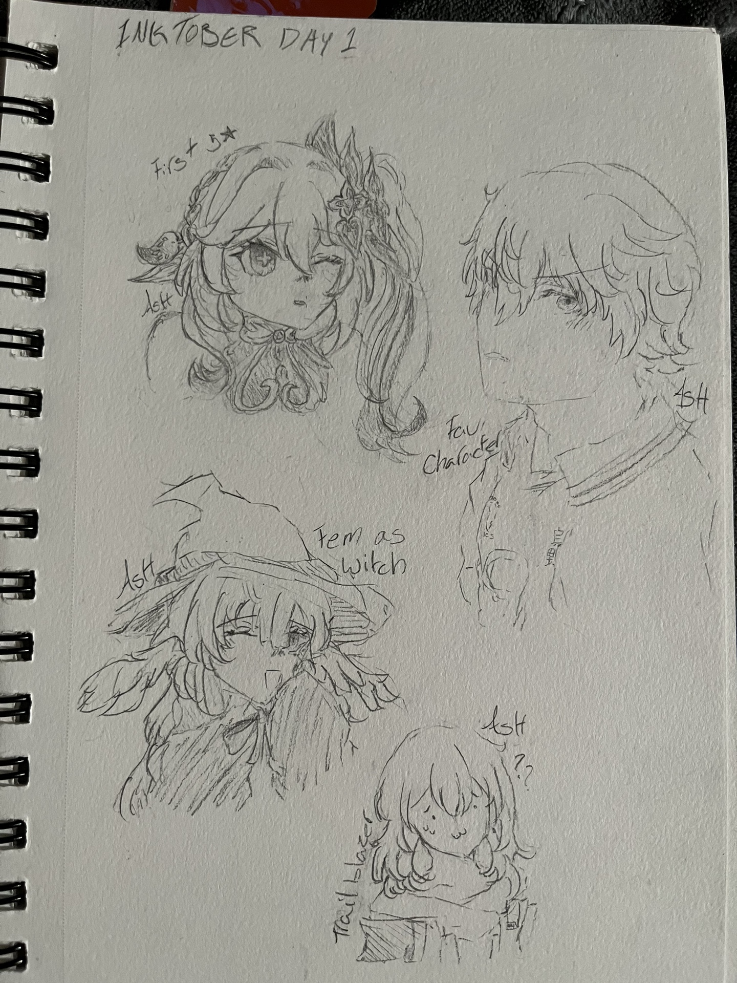 inktober - days 1-4 | HoYoLAB