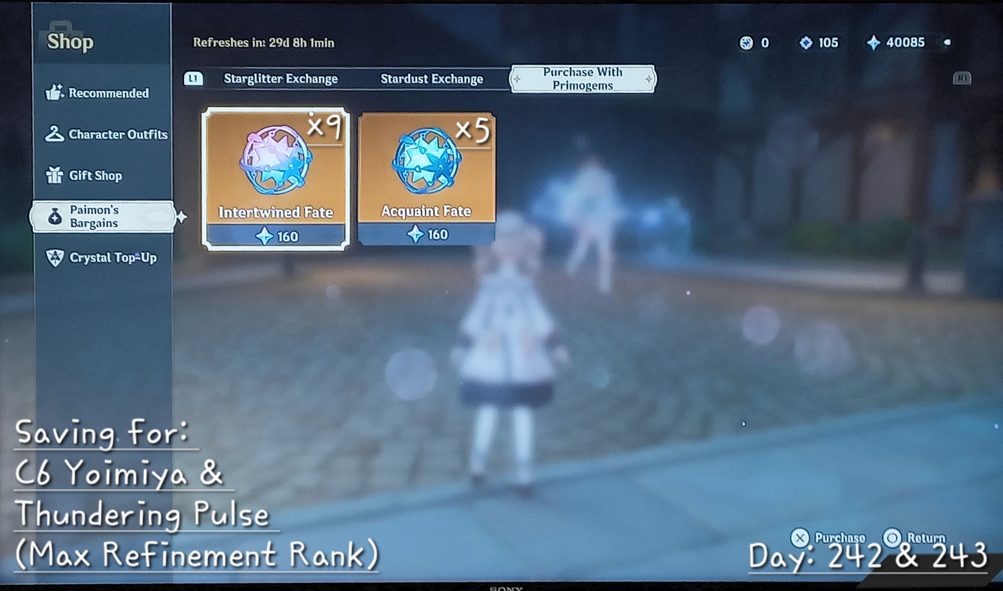 Saving for C6 Yoimiya & Thundering Pulse (Max Refinement Rank) Day: 242 ...