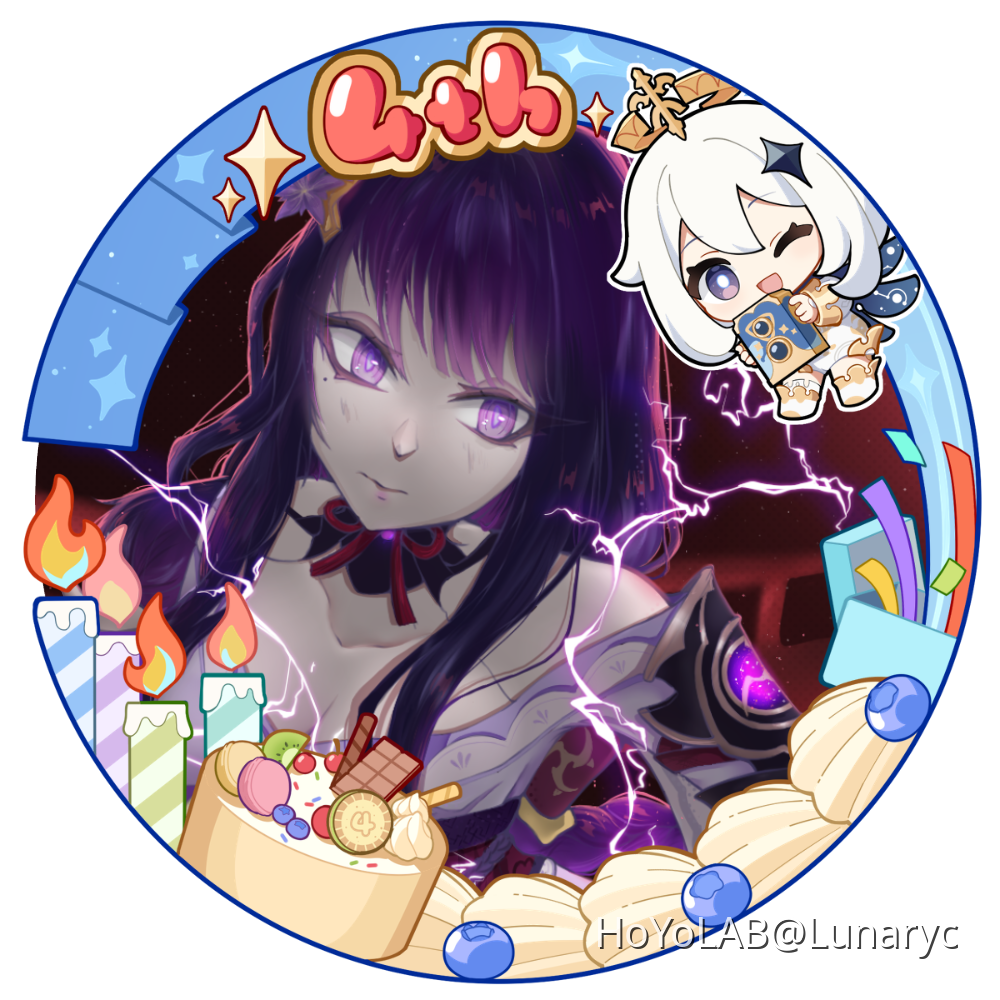 My artwork in the Genshin Frame >•