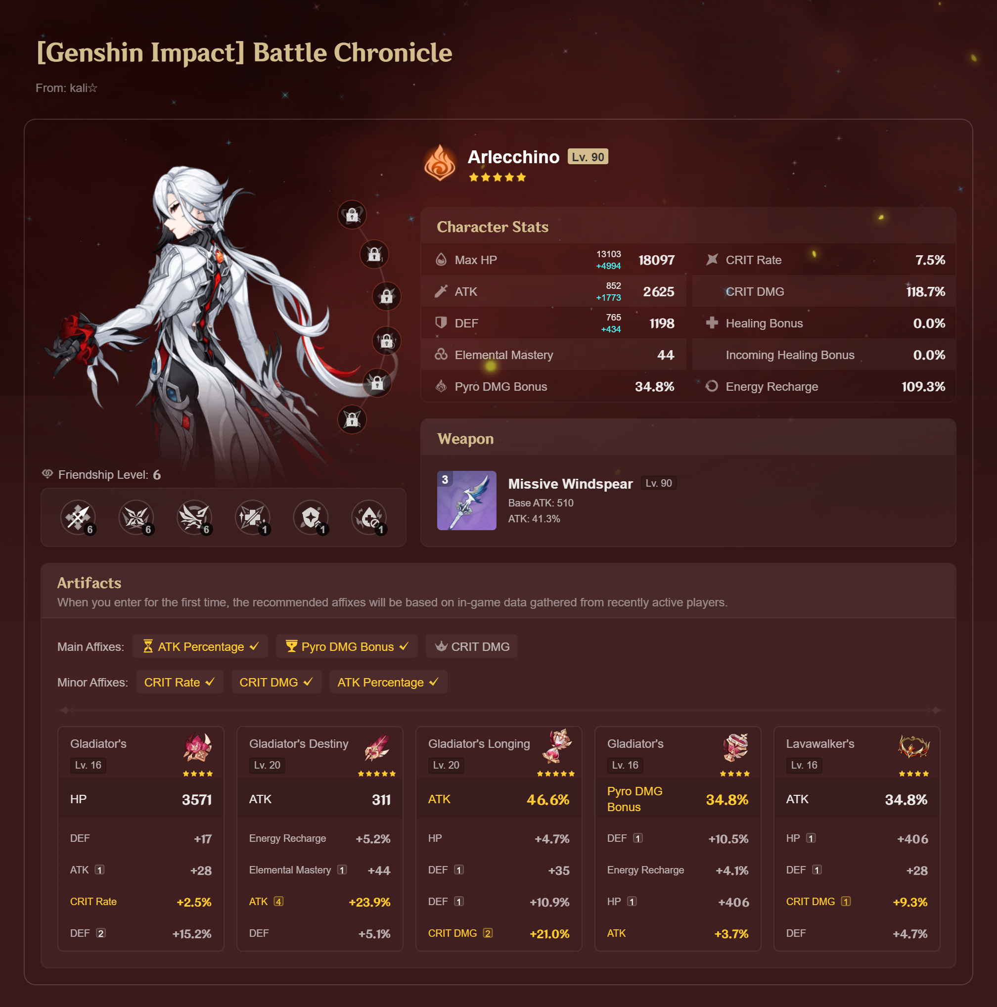 My Arlecchino lazy build cuz i'm to lazy and dont know how to build ψ ...