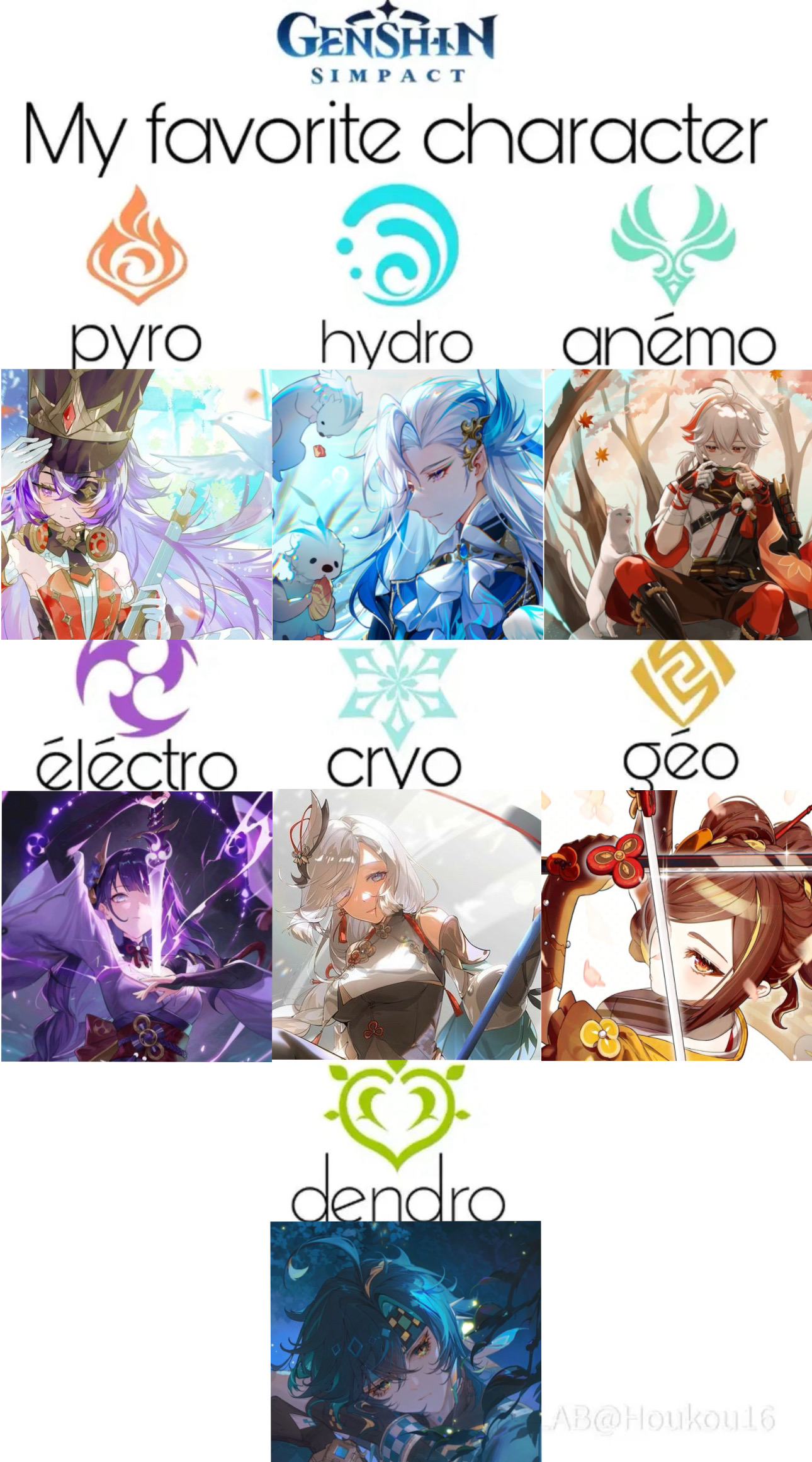 Favorite of Each Vision Genshin Impact | HoYoLAB