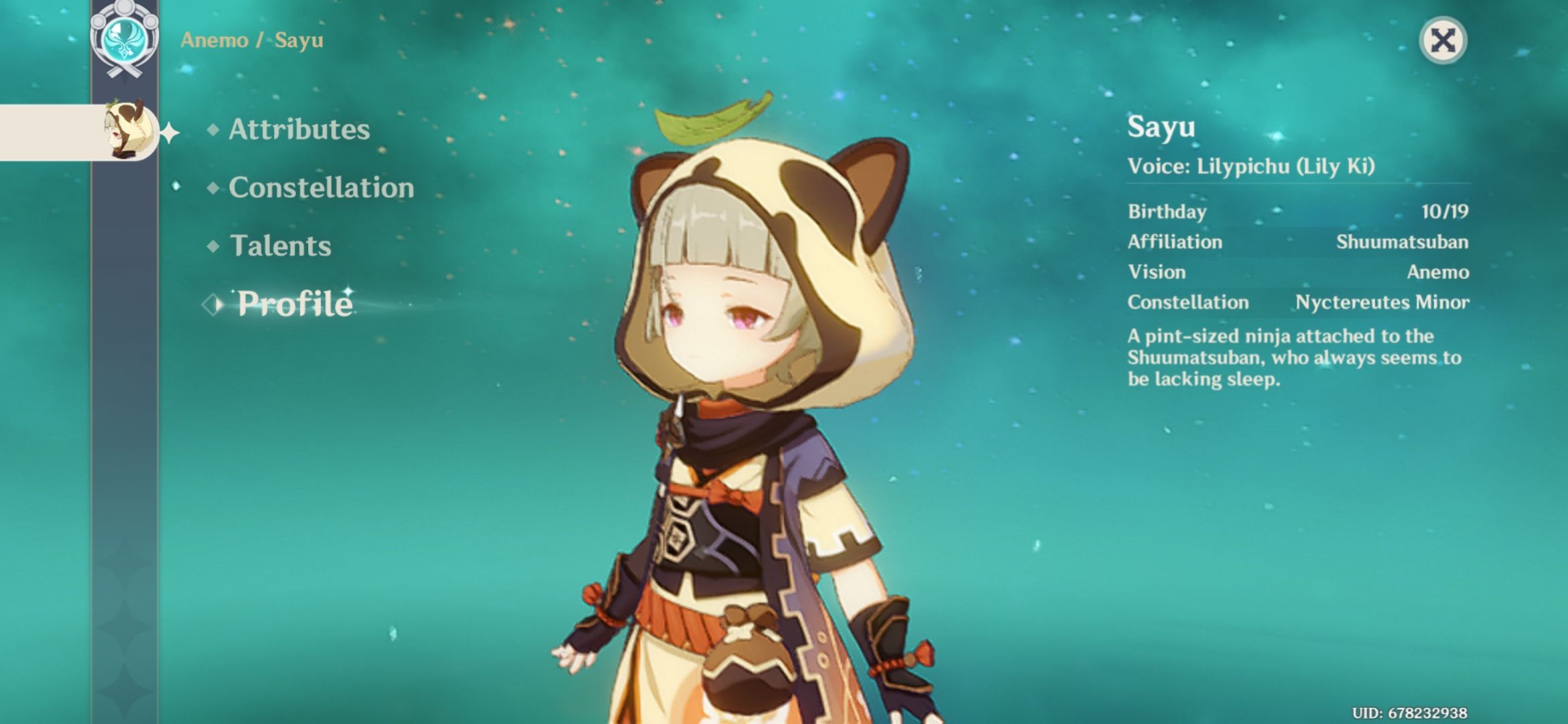 I just realized sayu's va is lilypichu, so that's why it sounded ...