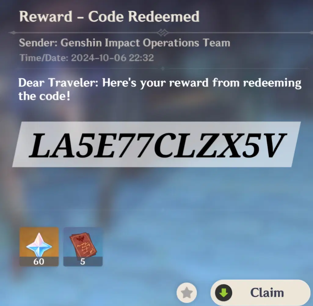 Genshin Impact Version 5.0 Active Codes (💠Primogems💠, 🪙Mora🪙, 📕 ...