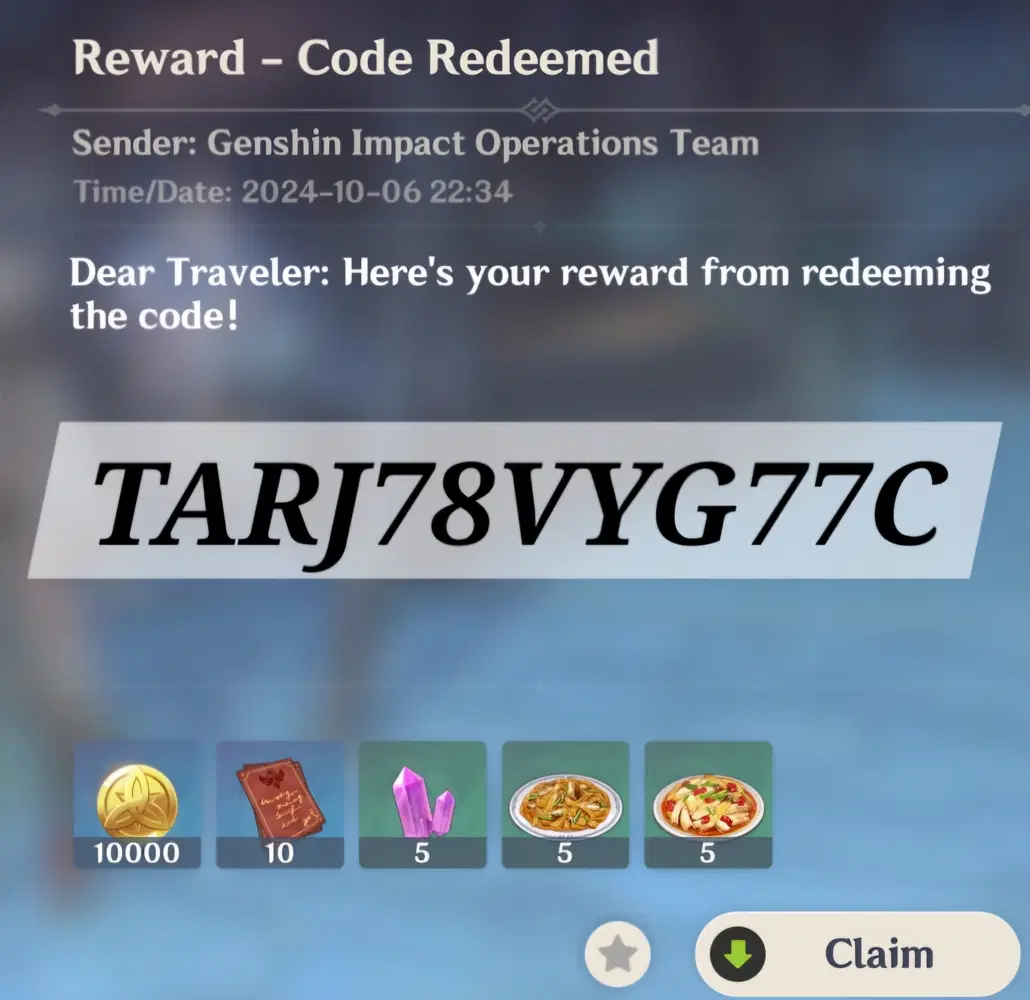 Genshin Impact Version 5.0 Active Codes (💠Primogems💠, 🪙Mora🪙, 📕 ...