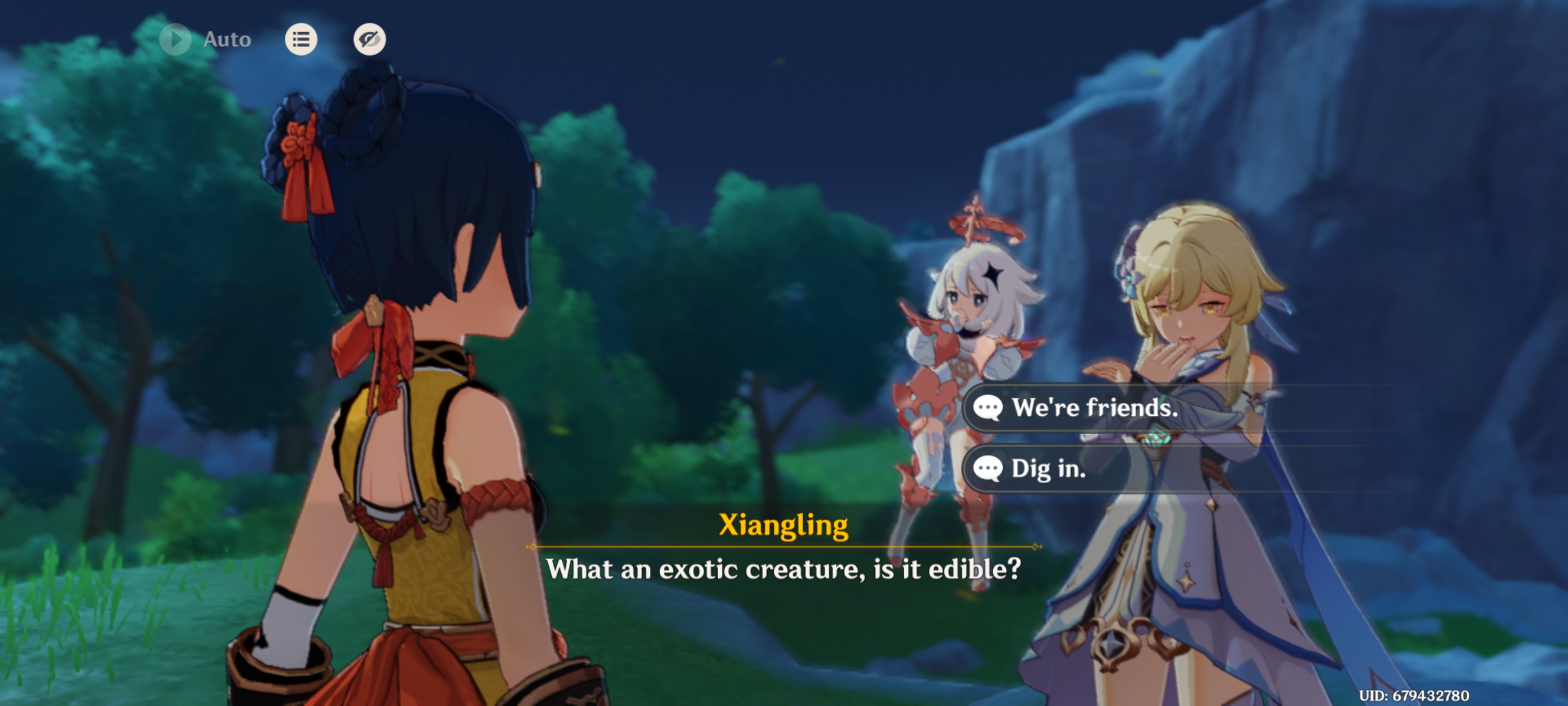 she wants to eat paimon but she didn't seem happy to be emergency food ...