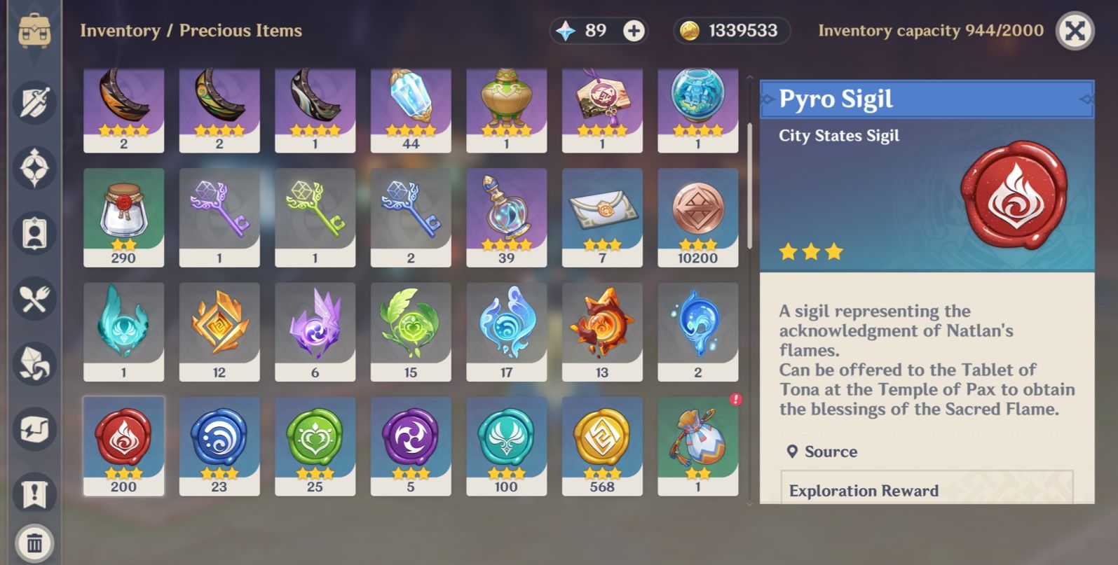 Can anyone tell me the location of pyro sigil tree or stone? Besides ...