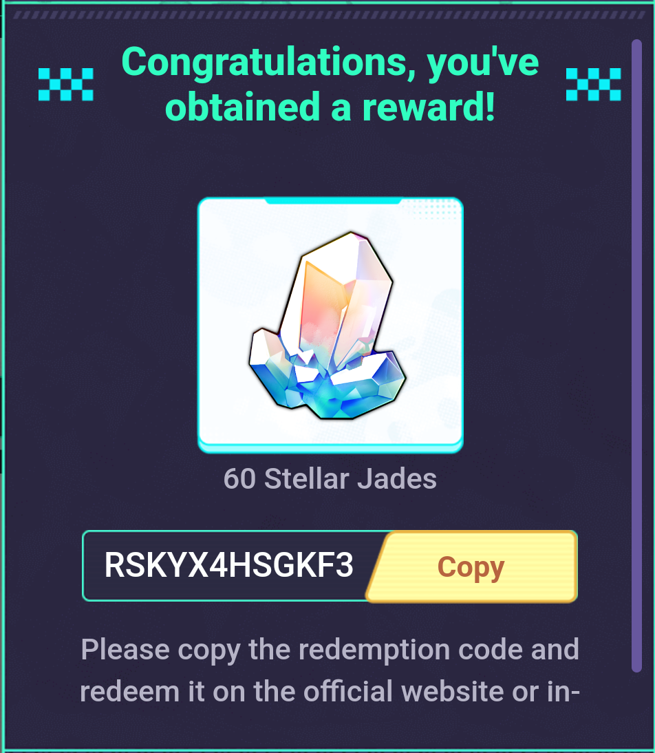HSR redemption code, one time use only (please comment after use ...