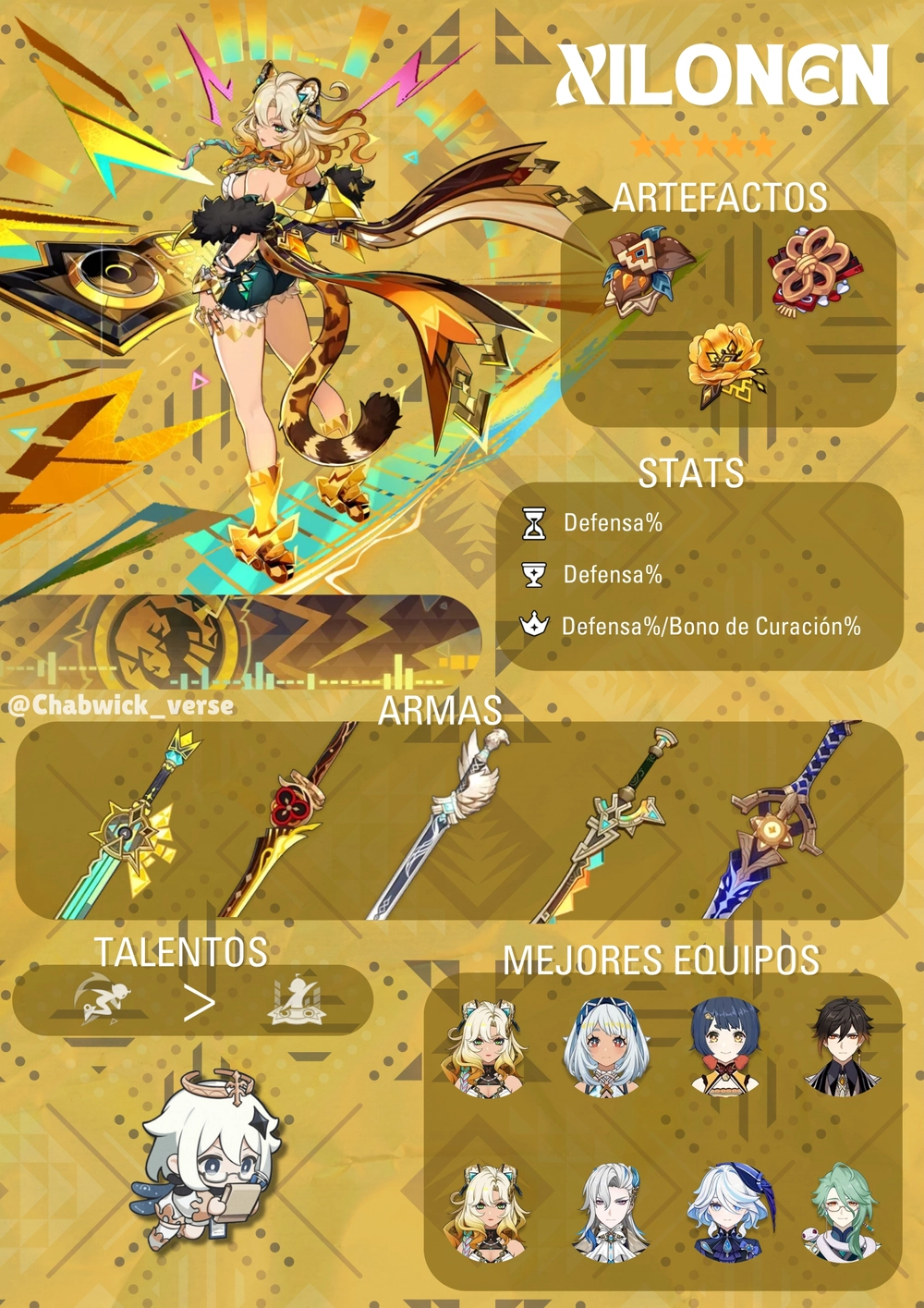 🟡BUILD DE XILONEN - 5 - GEO - ESPADA Genshin Impact | HoYoLAB