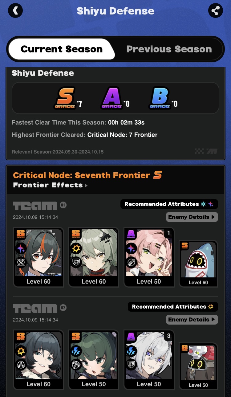 Shiyu Defense S rank Zenless Zone Zero | HoYoLAB