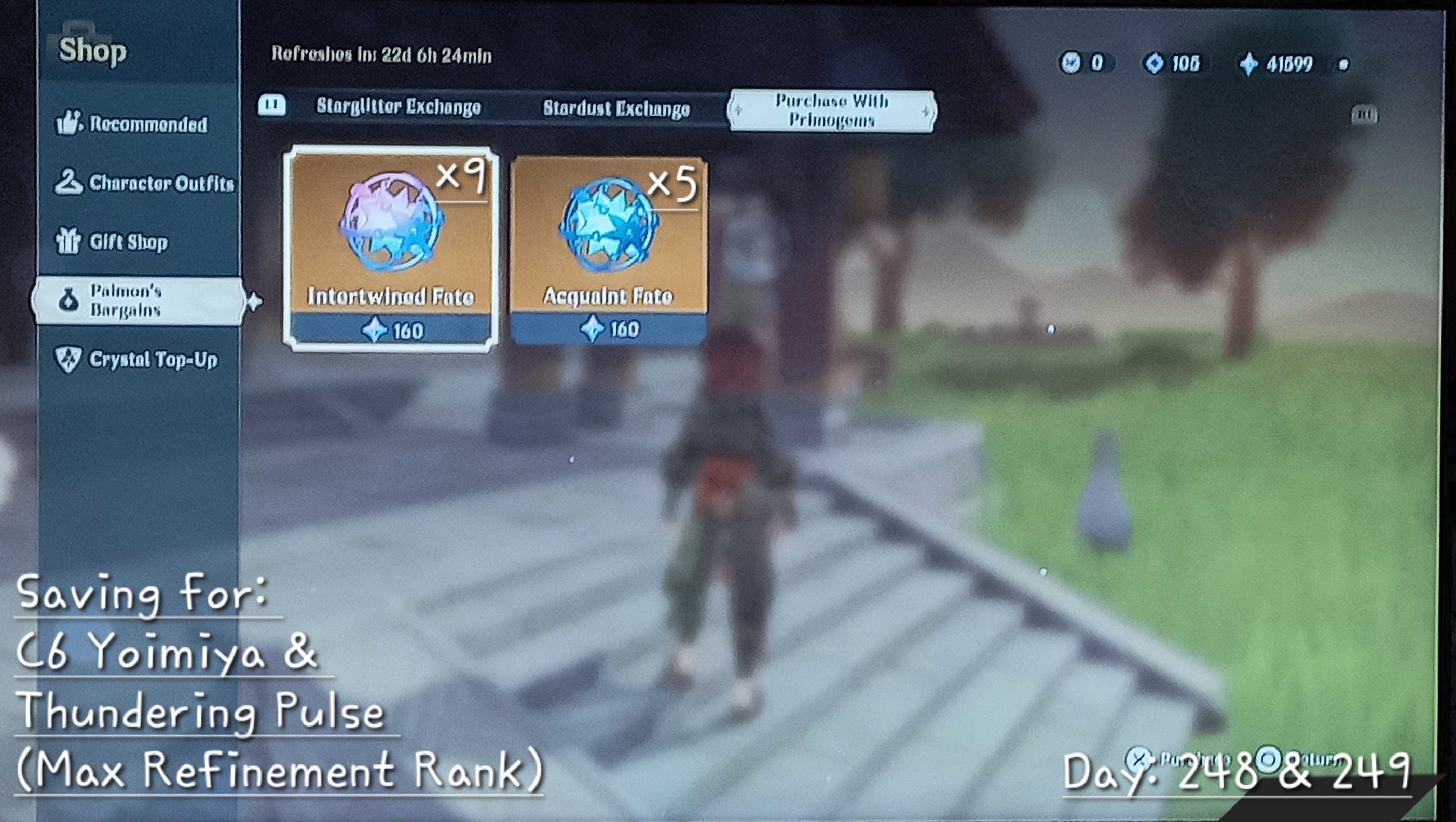 Saving for C6 Yoimiya & Thundering Pulse (Max Refinement Rank) Day: 248 ...