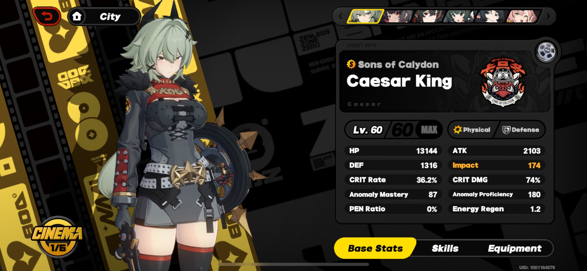 My Caesar King build what should I do to improve her ? ️‍🔥 Zenless Zone ...