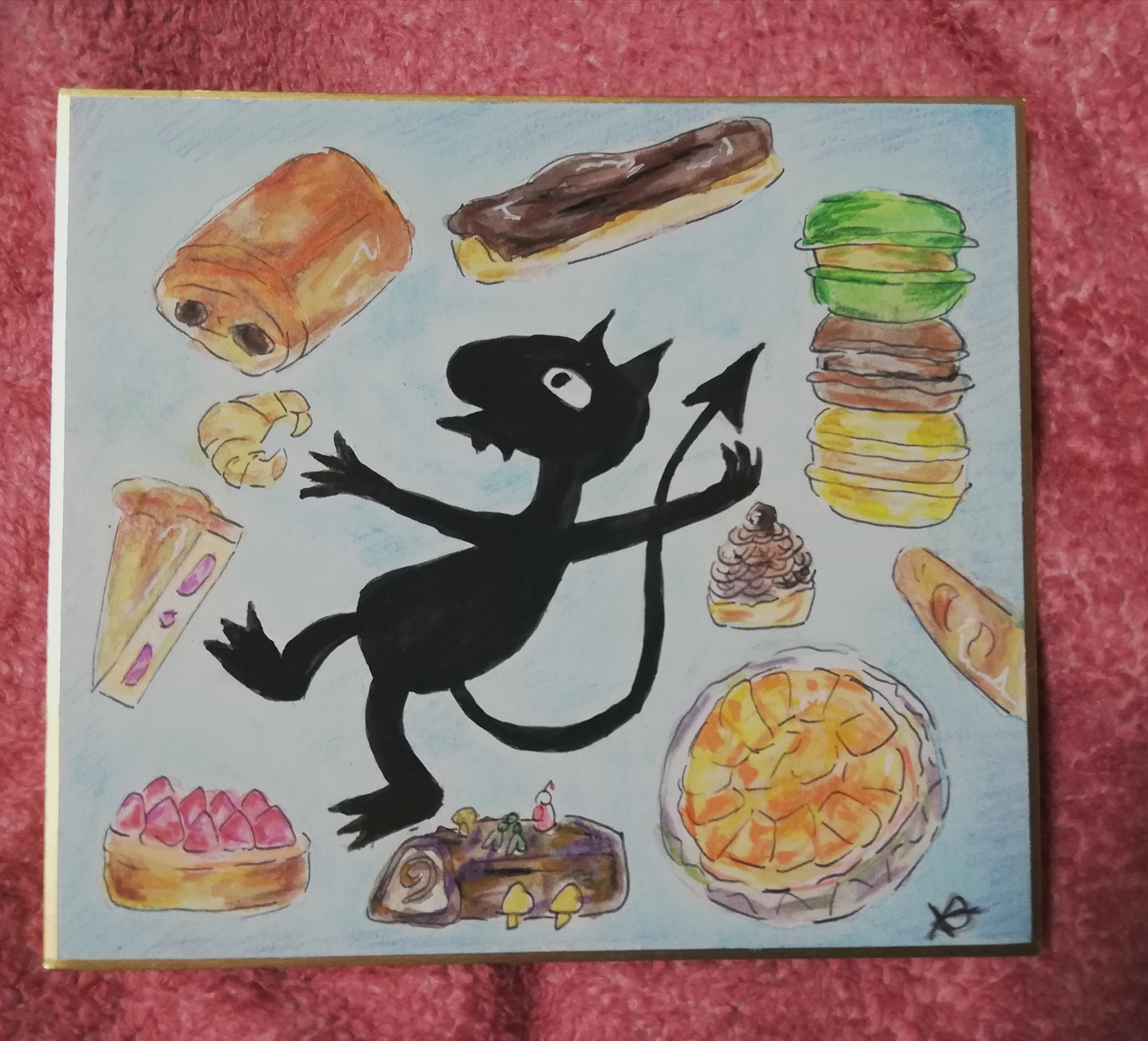 Drawing for my french friend on "Shikishi Drawing Board" | HoYoLAB