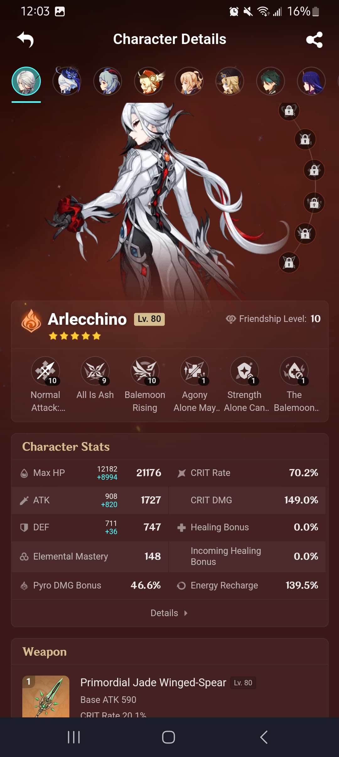 Help With My Arlecchino Build Genshin Impact | HoYoLAB