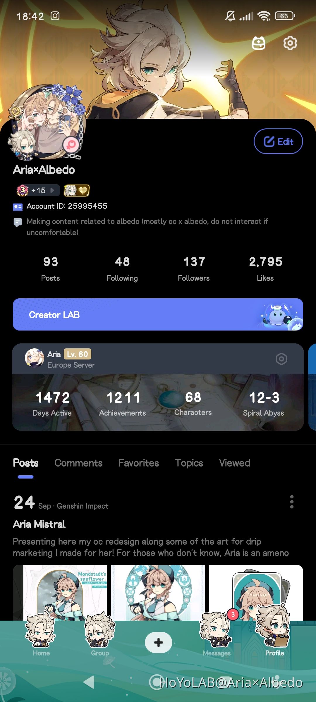 albedo theme Genshin Impact | HoYoLAB