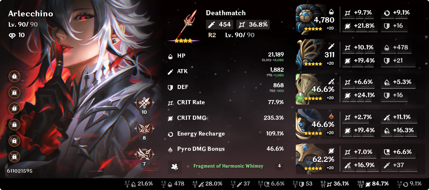 Rate my F2p arlecchino build please... Genshin Impact | HoYoLAB