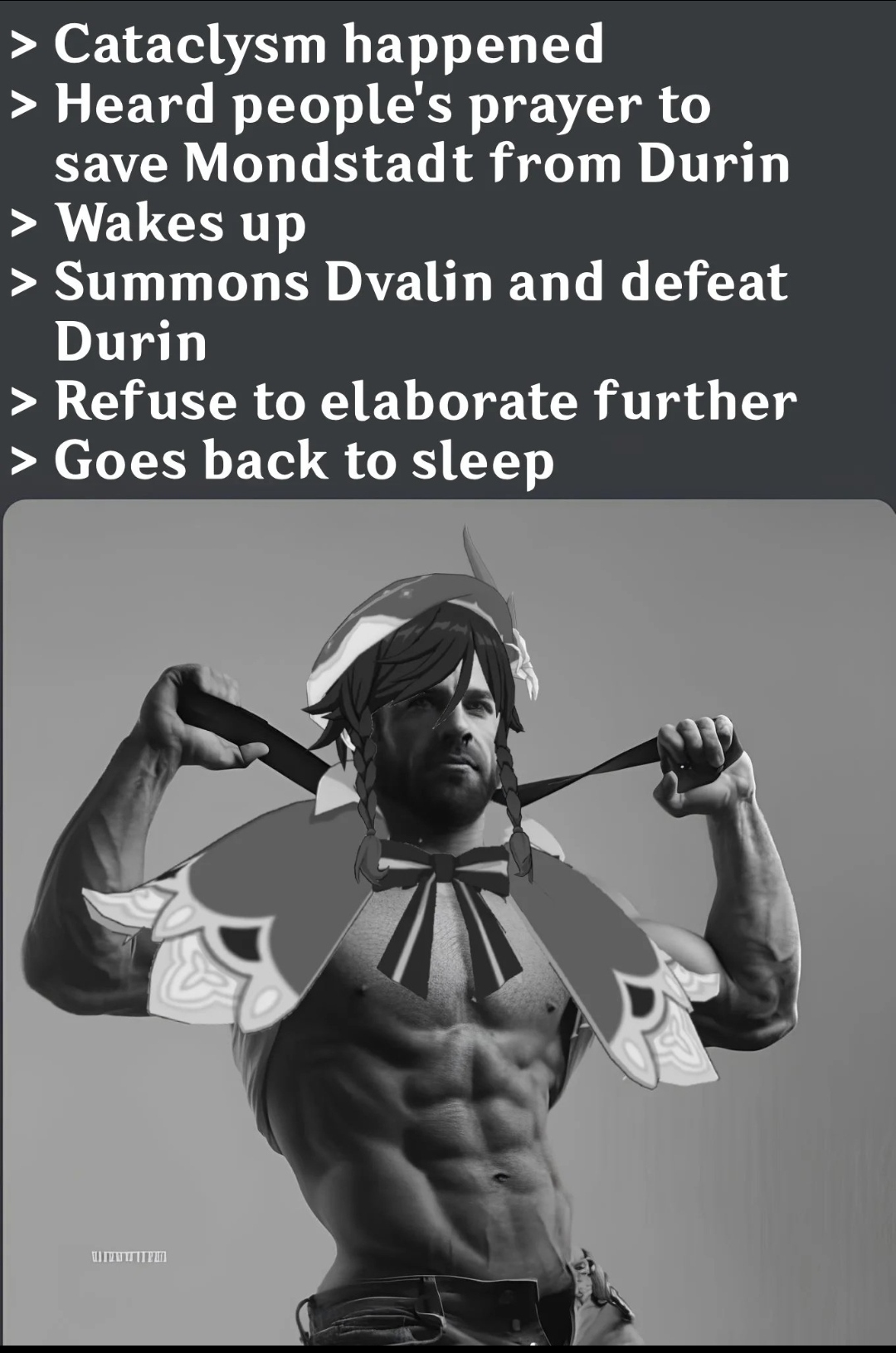 My respect for him increased even more after seeing how dire the Abyss ...