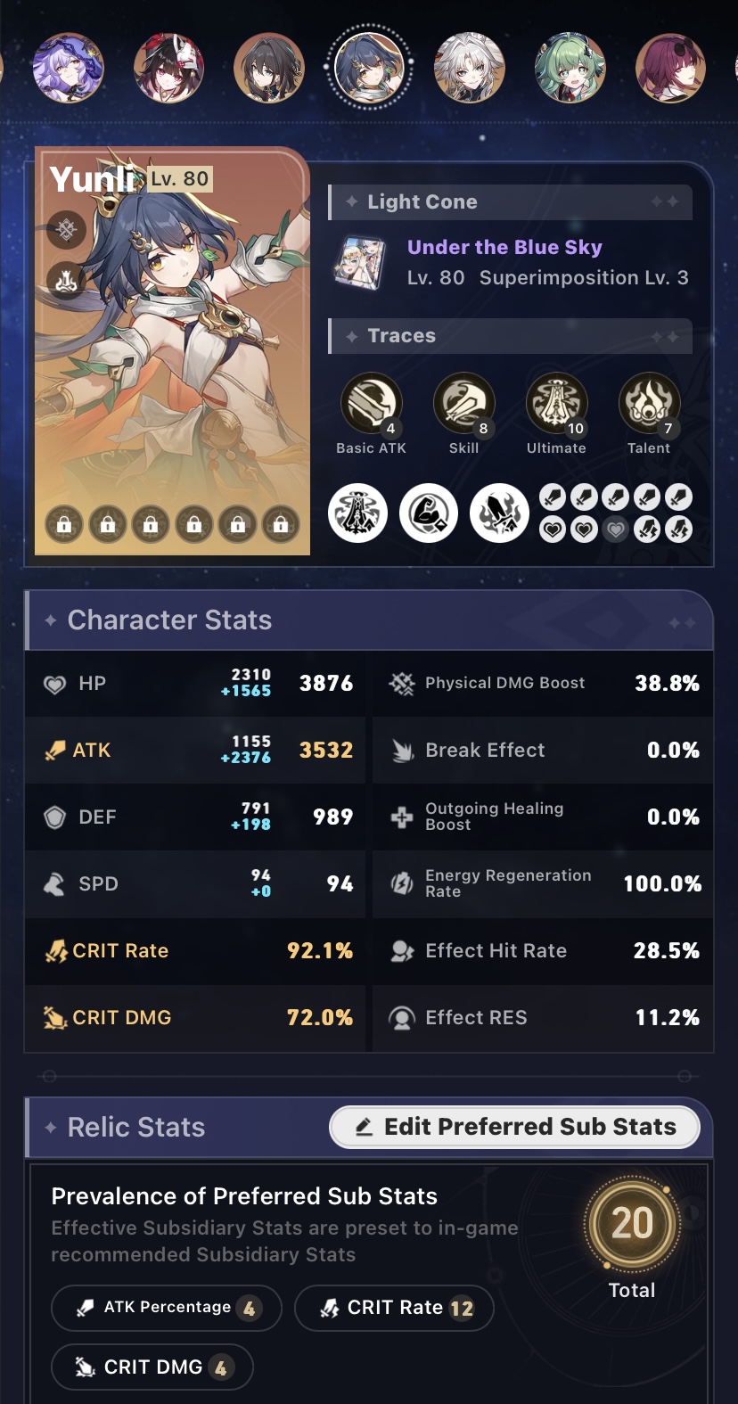 Yunli build - help Honkai: Star Rail | HoYoLAB