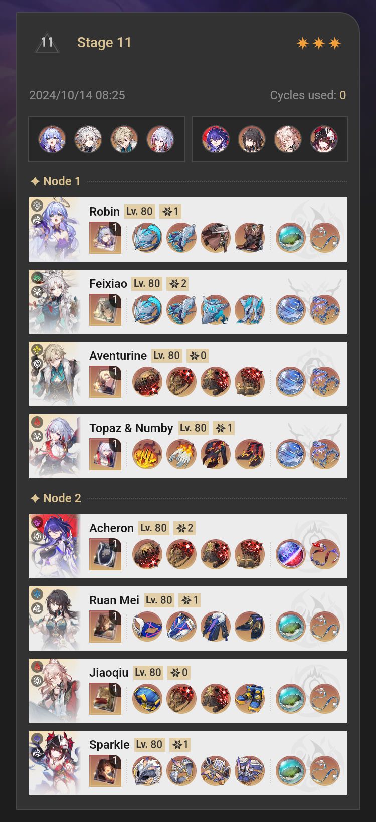 E2S1 Feixiao | E2S1 Acheron - MoC 11 0-Cycle Honkai: Star Rail | HoYoLAB