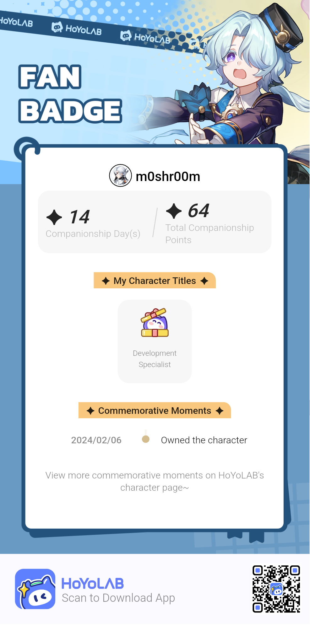 Day #14 - Posting for Misha fan badge